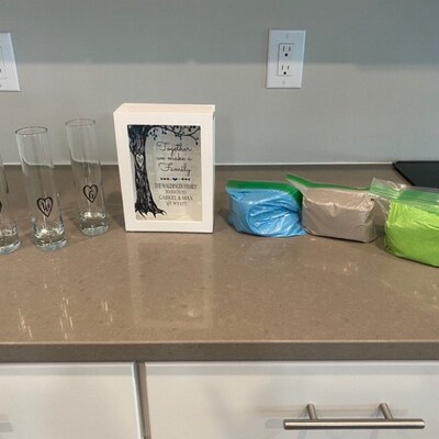 Blended Family Wedding Sand Ceremony Shadow Box Set, Unity Candle ...