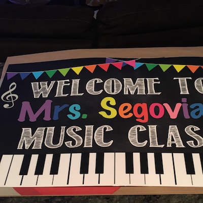 Music Teacher Classroom Door Sign, Printable Classroom Decor, Custom ...