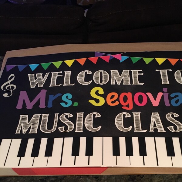 Music Teacher Classroom Door Sign, Printable Classroom Decor, Custom ...