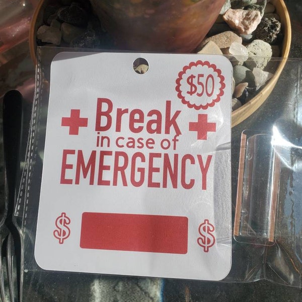 Break in Case of Emergency - Fun/creative Money Holder Gift. Money Not ...