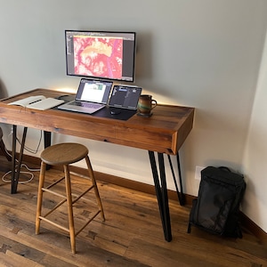 Hairpin Desk and Dining Table White Formica Birch Plywood & Our Best ...