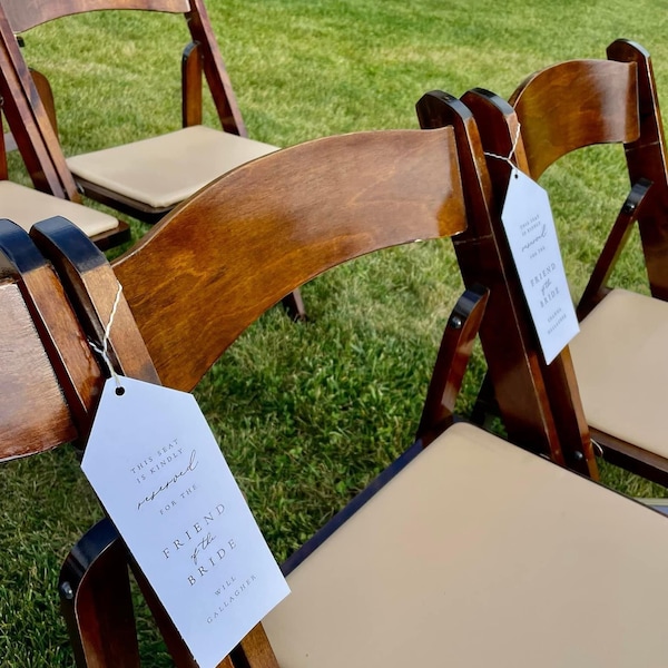 Editable Seating Tag Template, Reserved Seating Tag, Printable Chair ...