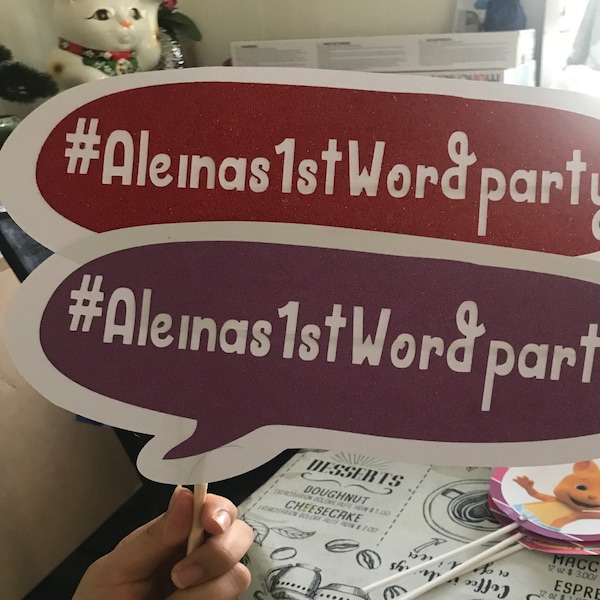 Custom Sign, Custom Photo Props, Word Bubble Photo Prop, Birthday ...