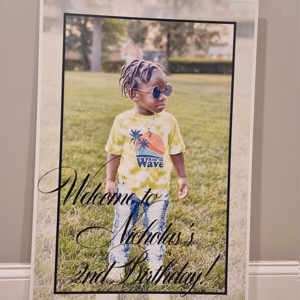Birthday Photo Welcome Sign, Welcome to the Party Sign, Vintage Dude ...