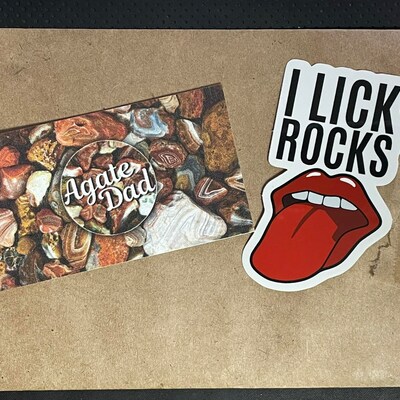 I LICK ROCKS Sticker Funny Rock Stickers Agate Dad - Etsy