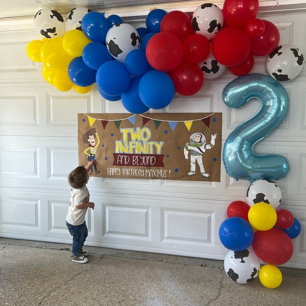 Woody Balloons Arch Kit | 112pcs Toy Inspired Red, Yellow, Blue and Cow ...