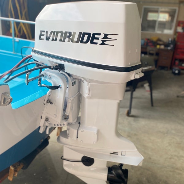 Evinrude Vintage Outboard Motor 9.9 HP Decal Kit Blue and Red + Free ...