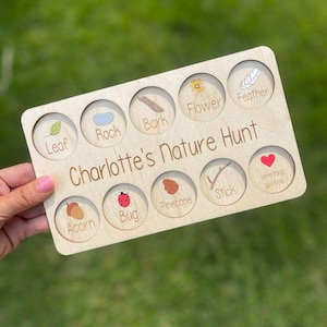 Nature Hunt Board Montessori Scavenger Hunt Personalized Nature ...