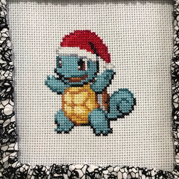Christmas Squirtle Cross Stitch Pattern - Pokemon Inspired - Etsy UK