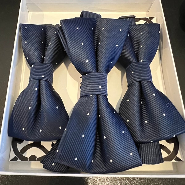Navy Rose Gold Bow Tie, Best Man Request Gift, Groomsman Bow Tie, Man ...