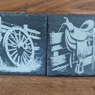 Slate Bear Coaster 4 Engrave Files, SVG, Instant Digital Download Files ...
