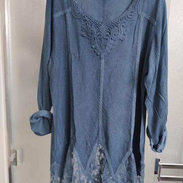 Women Plus Size Artsy Quirky High Low Fishtail Blouse Tunic Top With ...