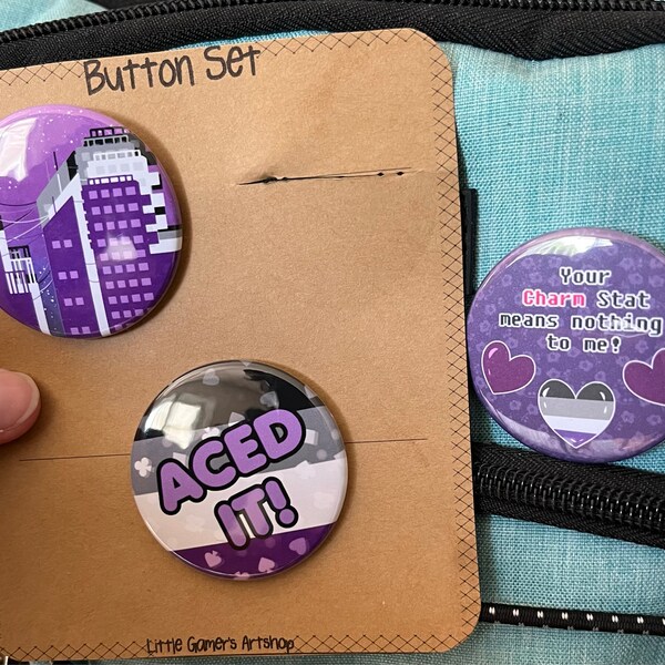 Ace Pride Buttons, 1 3/4 Inch 44mm Pin Back Buttons , Asexual Pin Badge ...