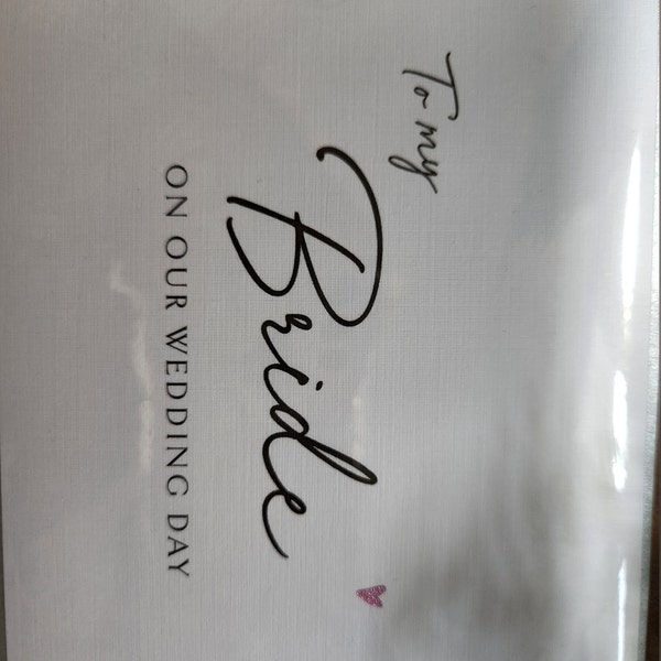 To My Bride on Our Wedding Day | Note to Bride | Bride Wedding Day Card ...