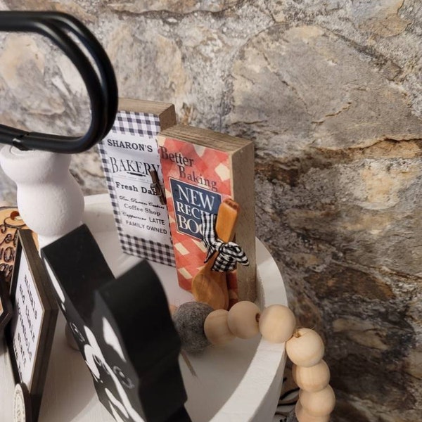 Personalized Bakery Cook Book Set of 2 /tiered Tray Fillers/farmhouse ...