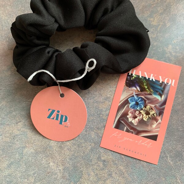 White Zipper Scrunchie / White Scrunchie With Pocket / Pocket Scrunchie ...