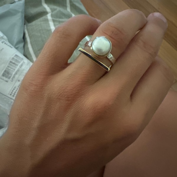 Sterling Silver Heart Dangle Charm Ring Love Ring for Her Silver ...