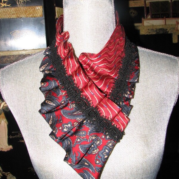 NEW Pleated Ascot Ruffled Neck Scarf Necktie Accessory Silk Necktie - Etsy