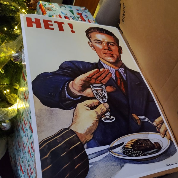 Soviet Propaganda Print NYET! — Vintage Anti-alcohol USSR Poster Repro ...