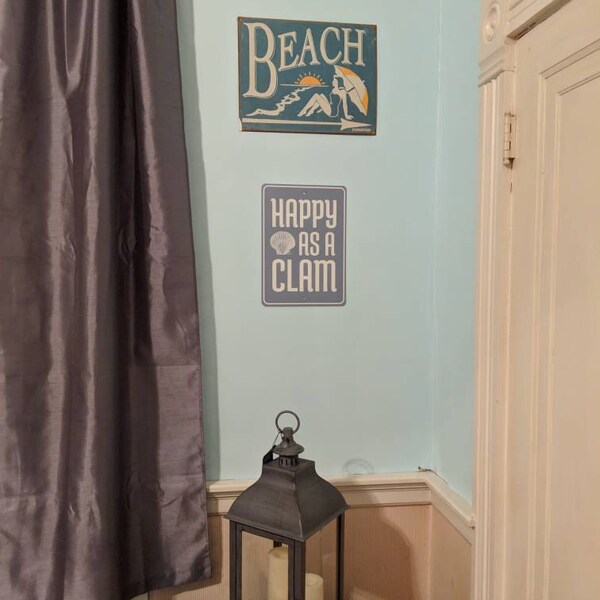 Happy as A Clam Sign, Beach Phrase Decor, Beach Phrase Sign, Clam Decor ...