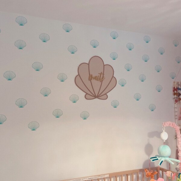 Seashell Wall Decals // Ocean Theme Wall Decor - Etsy