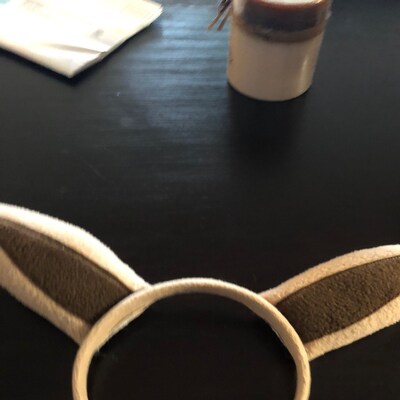 Eevee Ears Headband Cosplay Fleece Anime Geek Gift Pokemon Tan Brown ...