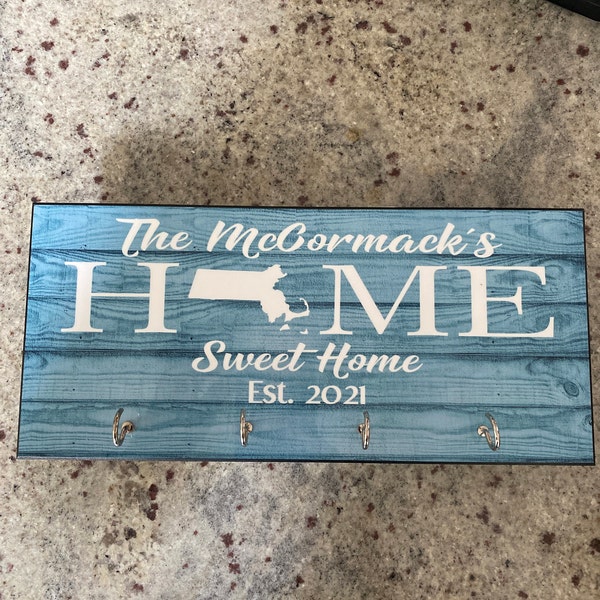 Personalized Key Ring Holder, Family Key Holder, Home Key Rack, Home ...