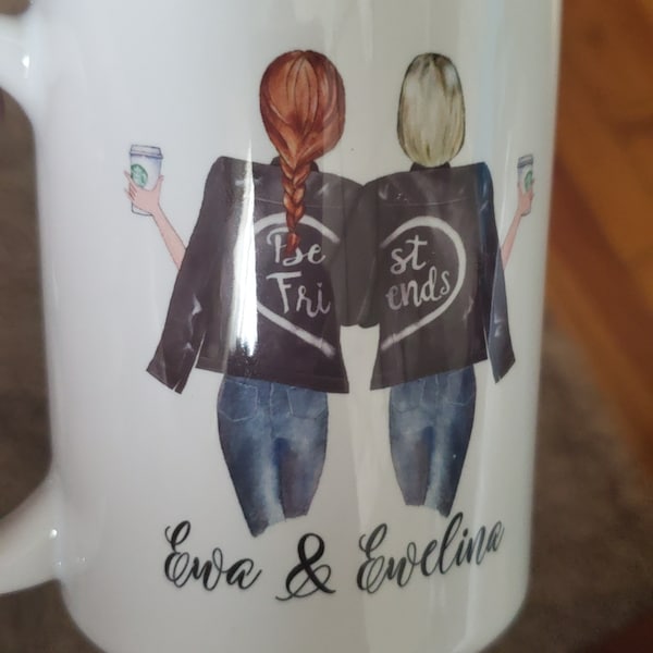 Custom Best Friend Gift Mug, Custom Message Mug, Personalized BFF Mug ...