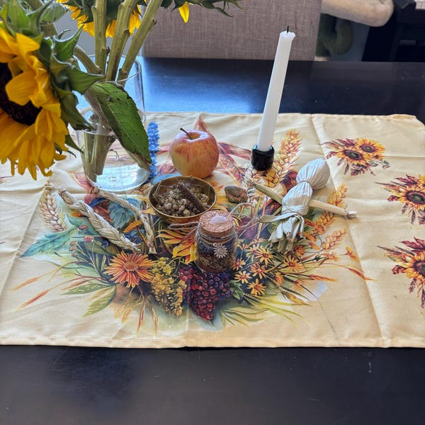 Litha Altar Table Decor, Tarot Spread Cloth, Wheel of the Year ...