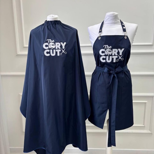 Hair Stylist Cape and Apron Set, Personalized Salon Cape, Uniform With ...