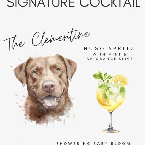 Signature Drink Sign, Bulldog, Espresso Martini, Personalized Cocktail ...
