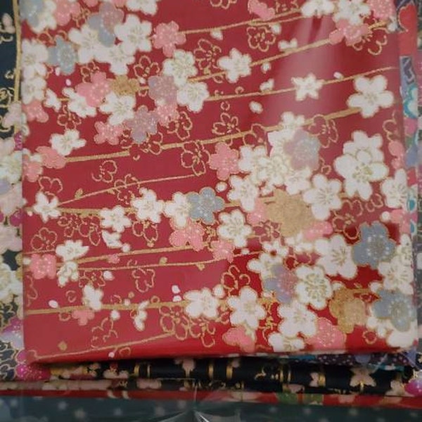 Japanese Fabric Hachiware Romance Tuxedo Cats and Traditional Japanese ...