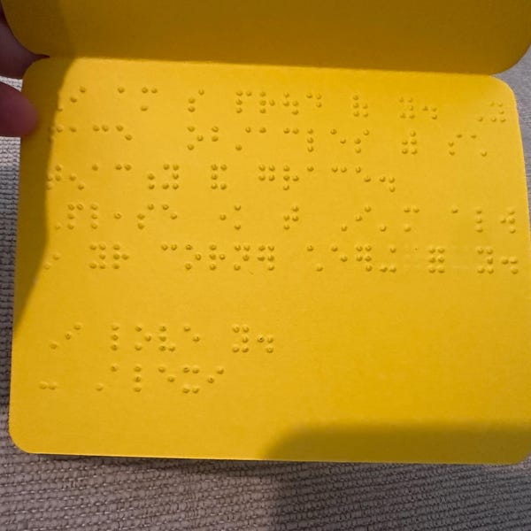 Custom Braille Greeting Card, Plain, All-occasion - Etsy