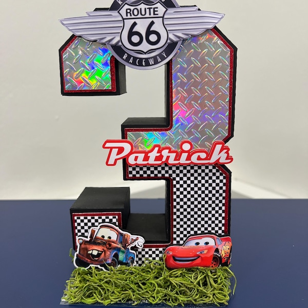 3D Number or Letter Cars Lighting - Lighting Mcqueen Party Decoration ...