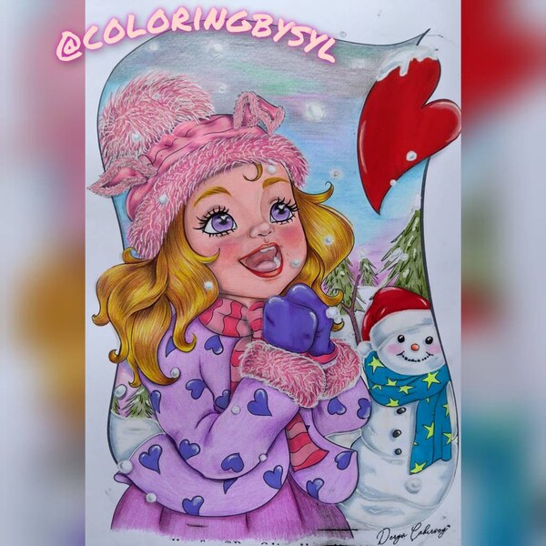 Uma Grayscale Coloring Page ORIGINAL HAND DRAWN Art Cute Beautiful Big ...