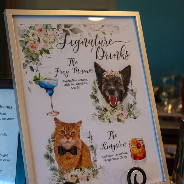 DOG COCKTAIL SIGN, Signature Drink Sign, Custom Cocktail Sign, Digital ...