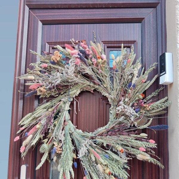 Autumn Dried Wreath Making Kit. Dried Flower DIY Autumnal Door Wreath ...