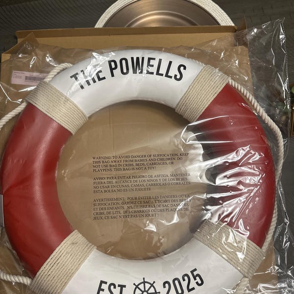 Personalized Life Preserver Ring - Pool Décor - Boat Décor -beach House ...
