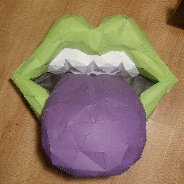 Rolling Stones Papercraft PDF, DXF Lips With Tongue, Paper Trophy, Low ...