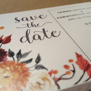 Fall Wedding Invitation Set Floral Wedding Autumn Flowers | Etsy