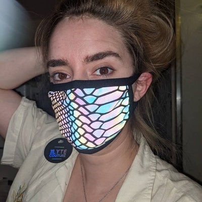 SLITHER REFLECTIVE Mask, Rave Mask, Festival Mask - Etsy