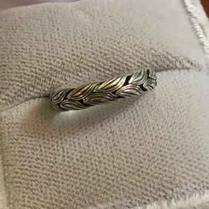 Maple Leaves Design Ring Soild Silver Carved Band Custom | Etsy