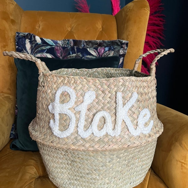 Personalised Storage Basket| Personalized Basket | Crochet | Knitted ...