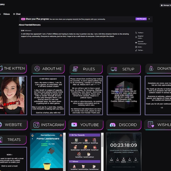 19x Minimalistic Cyan Violet Twitch Panels - Etsy