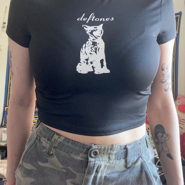 Deftones Womens Baby Tee Graphic Band Shirt Vintage-inspired Soft ...