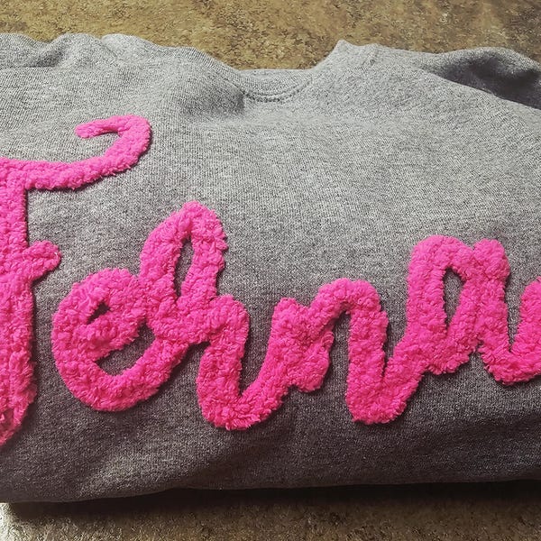 Custom Chenille Yarn Embroidered Crewneck | Chenille Yarn | Chenille ...