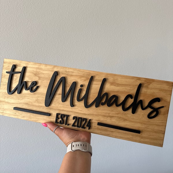 Layered Name Sign Custom Wood Sign Family Name Sign Wood Cut Out Last ...