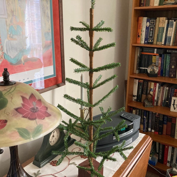 Primitive Christmas / Winter Faux Feather Tree Nearly 3 Feet Tall ...