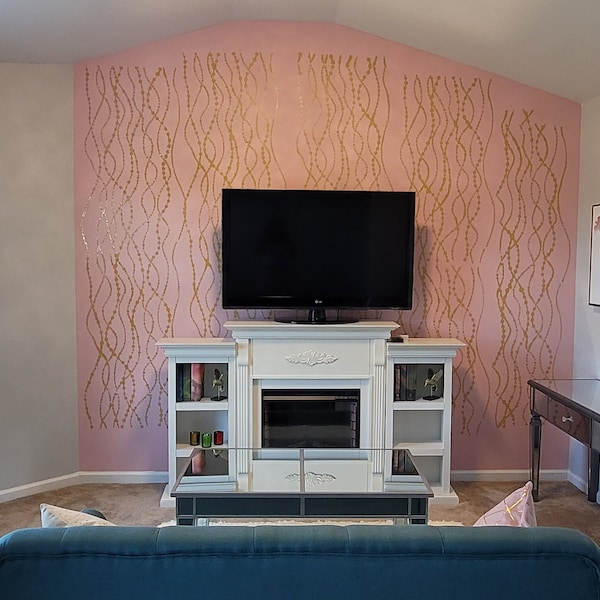 Pearls Wall Stencil - LARGE WALL STENCILS Instead of Wallpaper - Easy ...