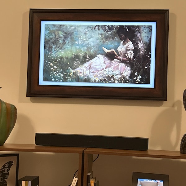 Woman Reading Frame TV Art, Black Art Samsung Frame Art, Victorian ...